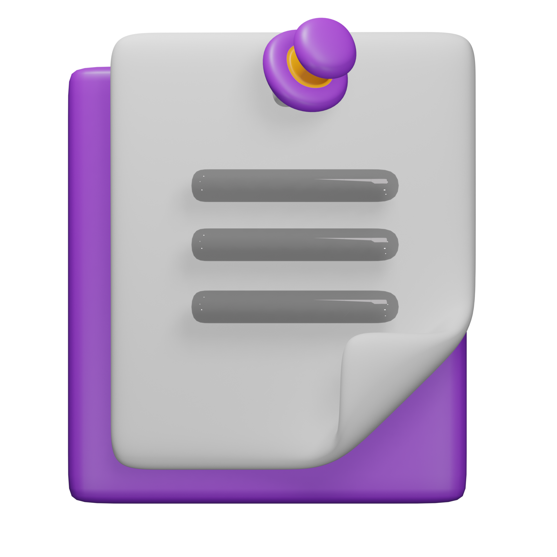 Note Pin 3d Render Cute Icon Illustration Folder File Format 24485801 Png