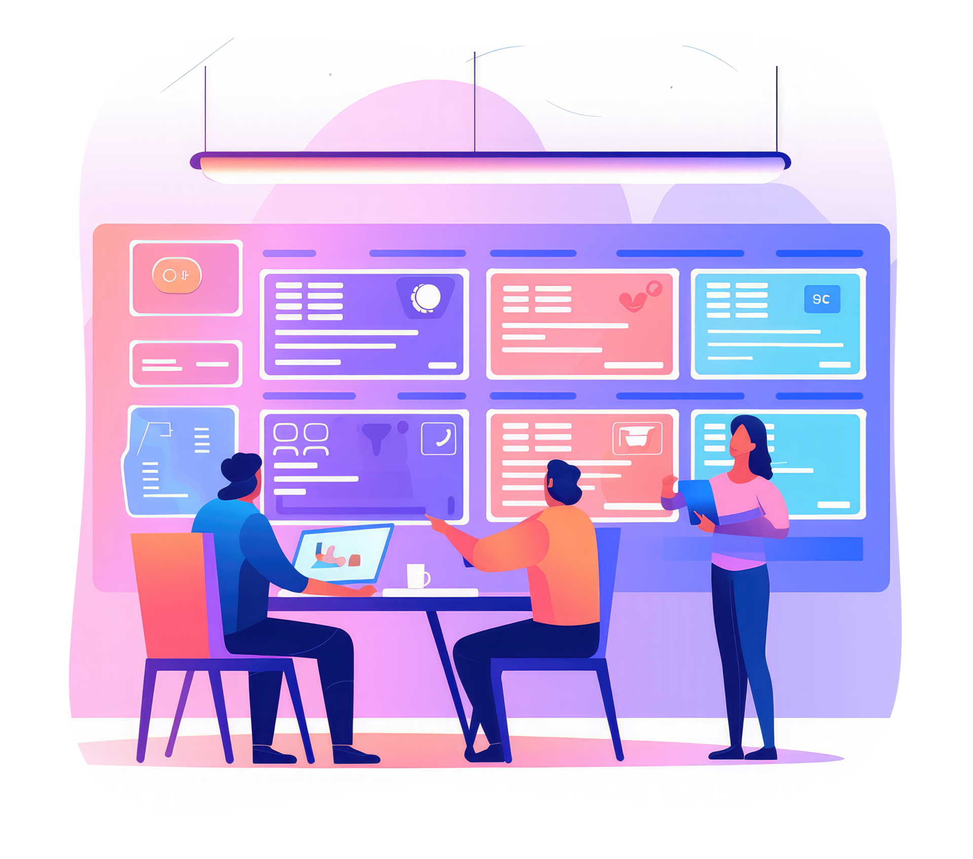 Developers Working On A Technical Stack Coding Together Learning