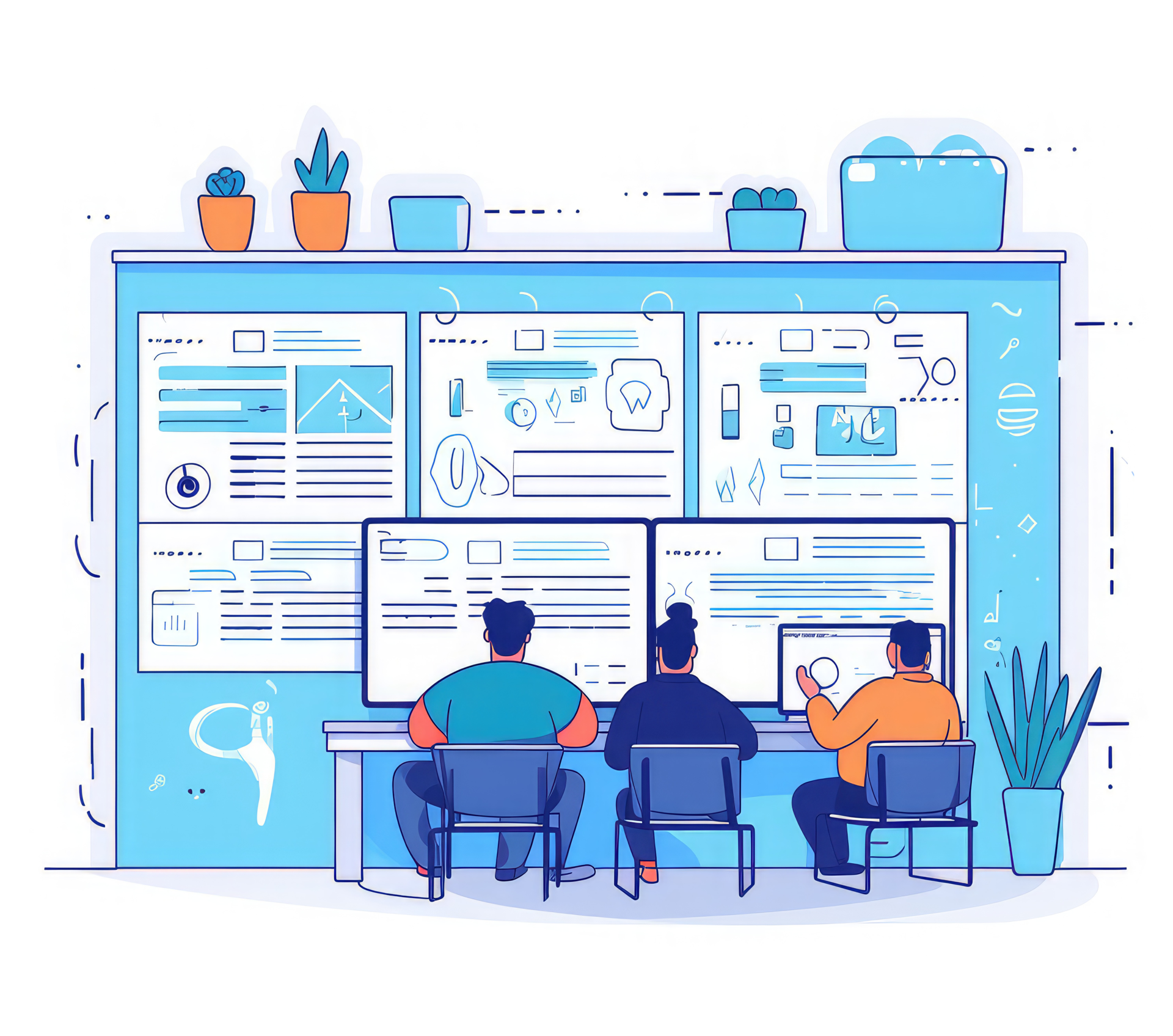 Developers Working On A Technical Stack Coding Together Learning