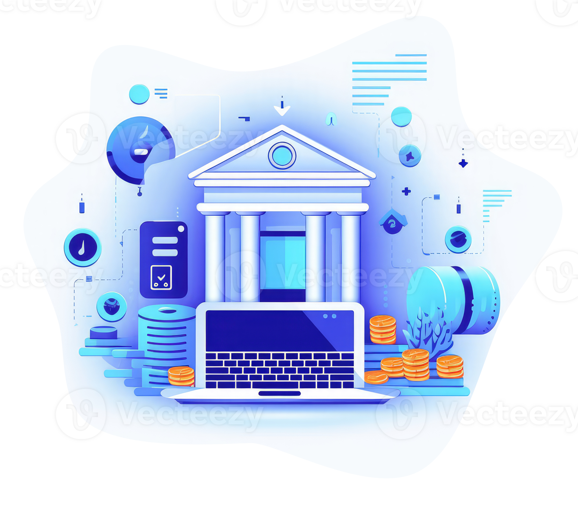 Financial Illustration Computerized Financial System 24486265 Png