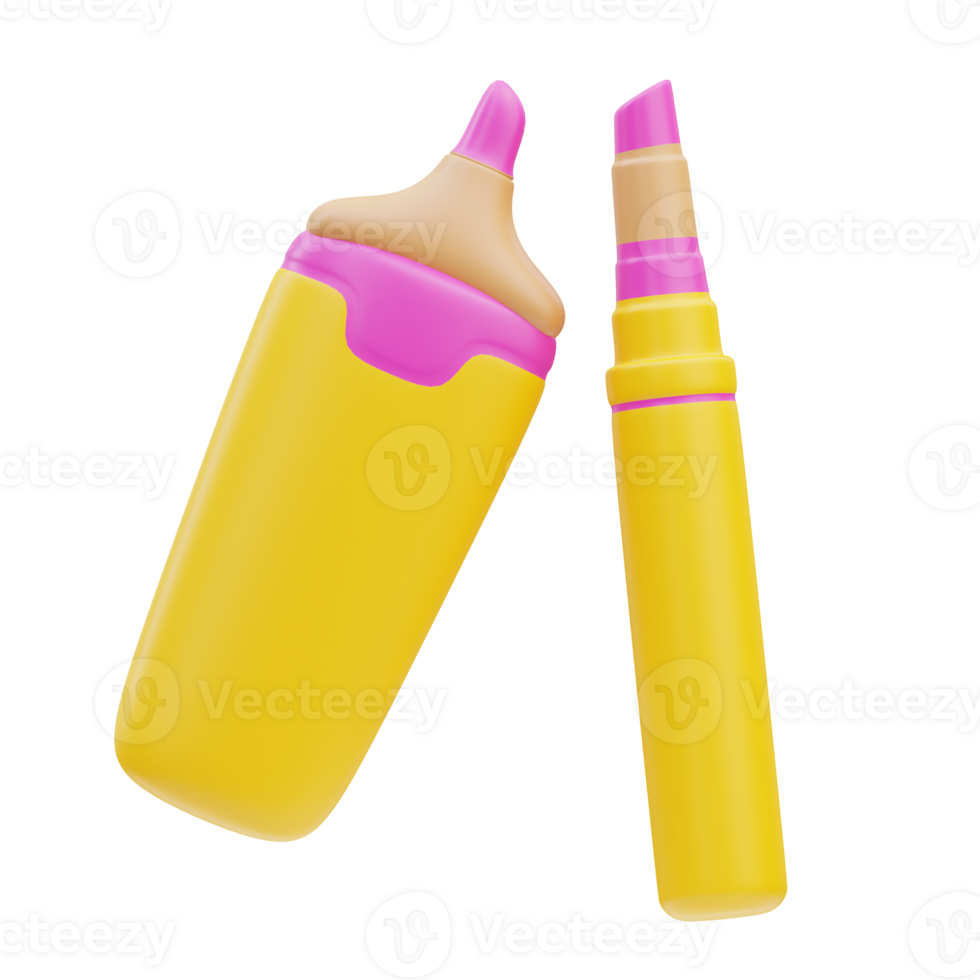 Highlighter Stationery 3d Illustration 24486869 Png