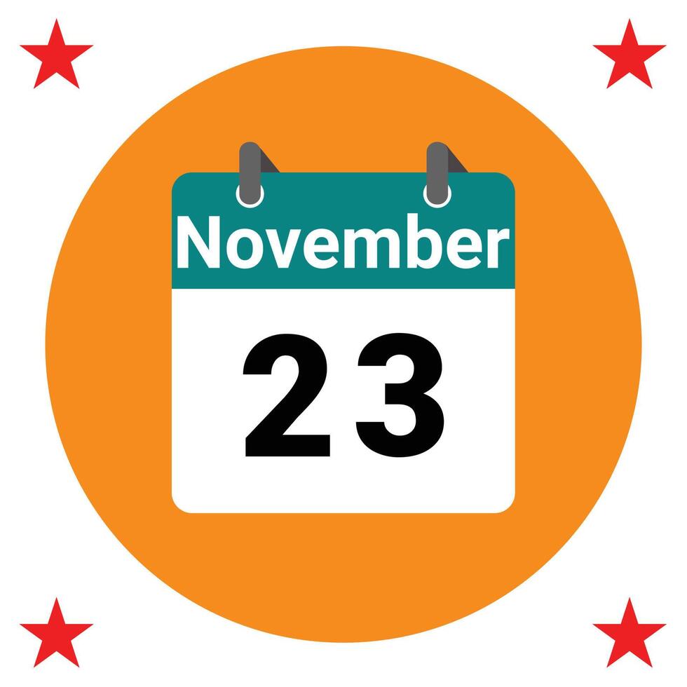 November 23 Daily Calendar Icon 24487043 Vector Art at Vecteezy