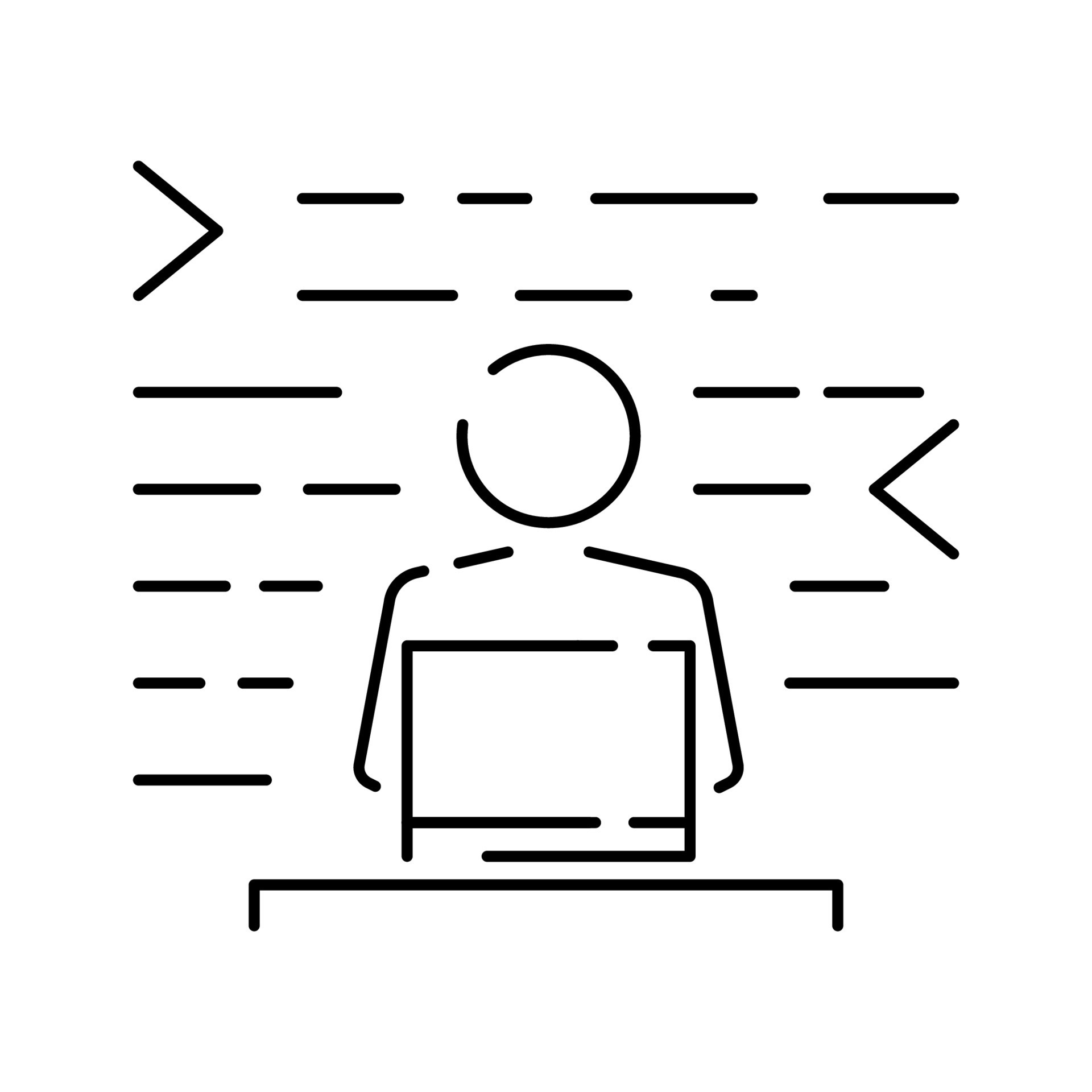 código icono en de moda plano estilo aislado. codificación y ...