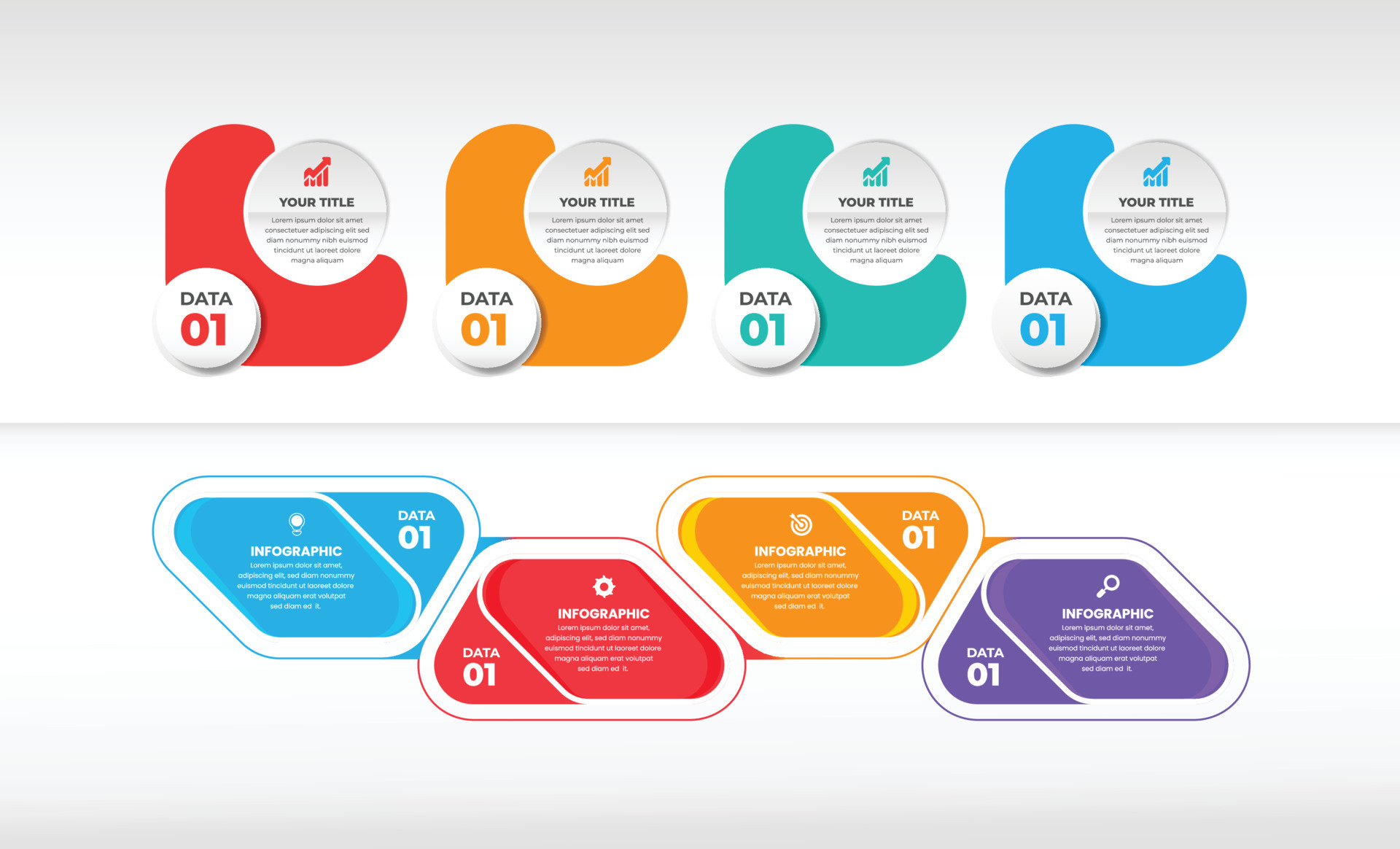Presentation business Infographic design template with four steps ... Presentation business Infographic design template with four steps ...