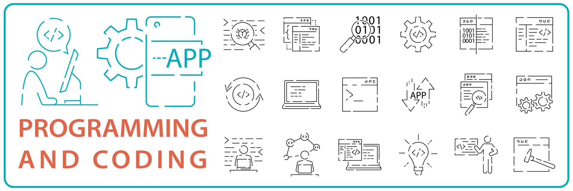 Thin Line Icons Set Icons For Seo Website And App Design And Development Coding And