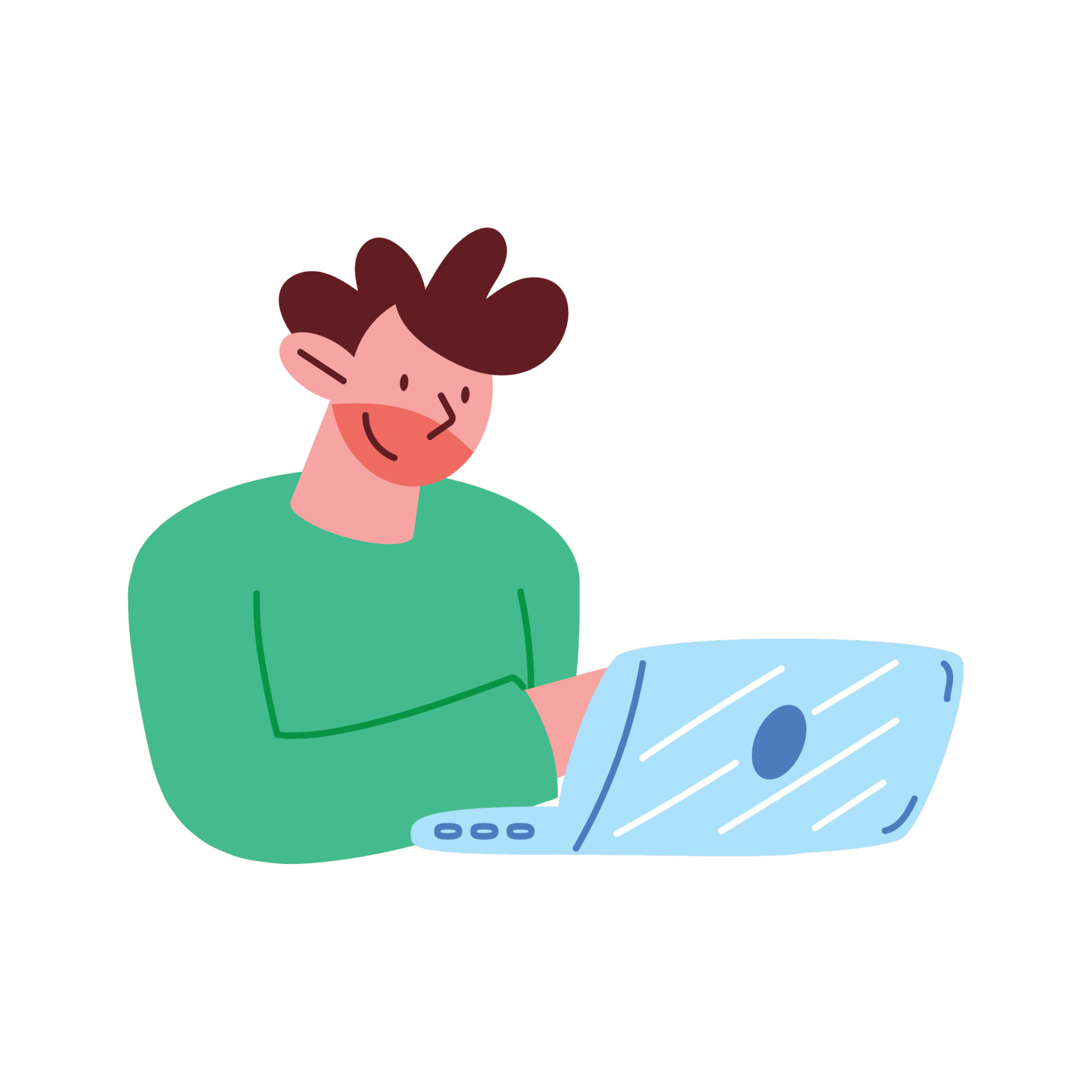 man using laptop computer character 24490174 Vector Art at Vecteezy