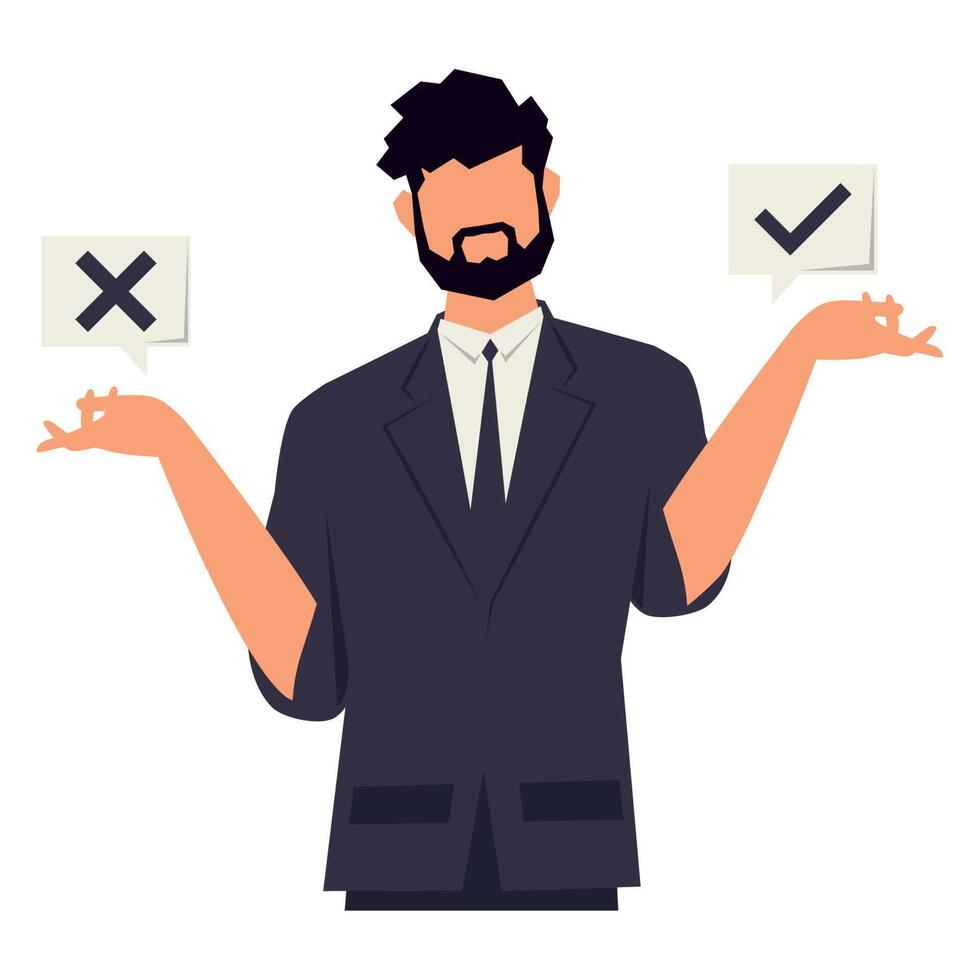 businessman with two choices character 24491163 Vector Art at Vecteezy businessman with two choices character 24491163 Vector Art at Vecteezy