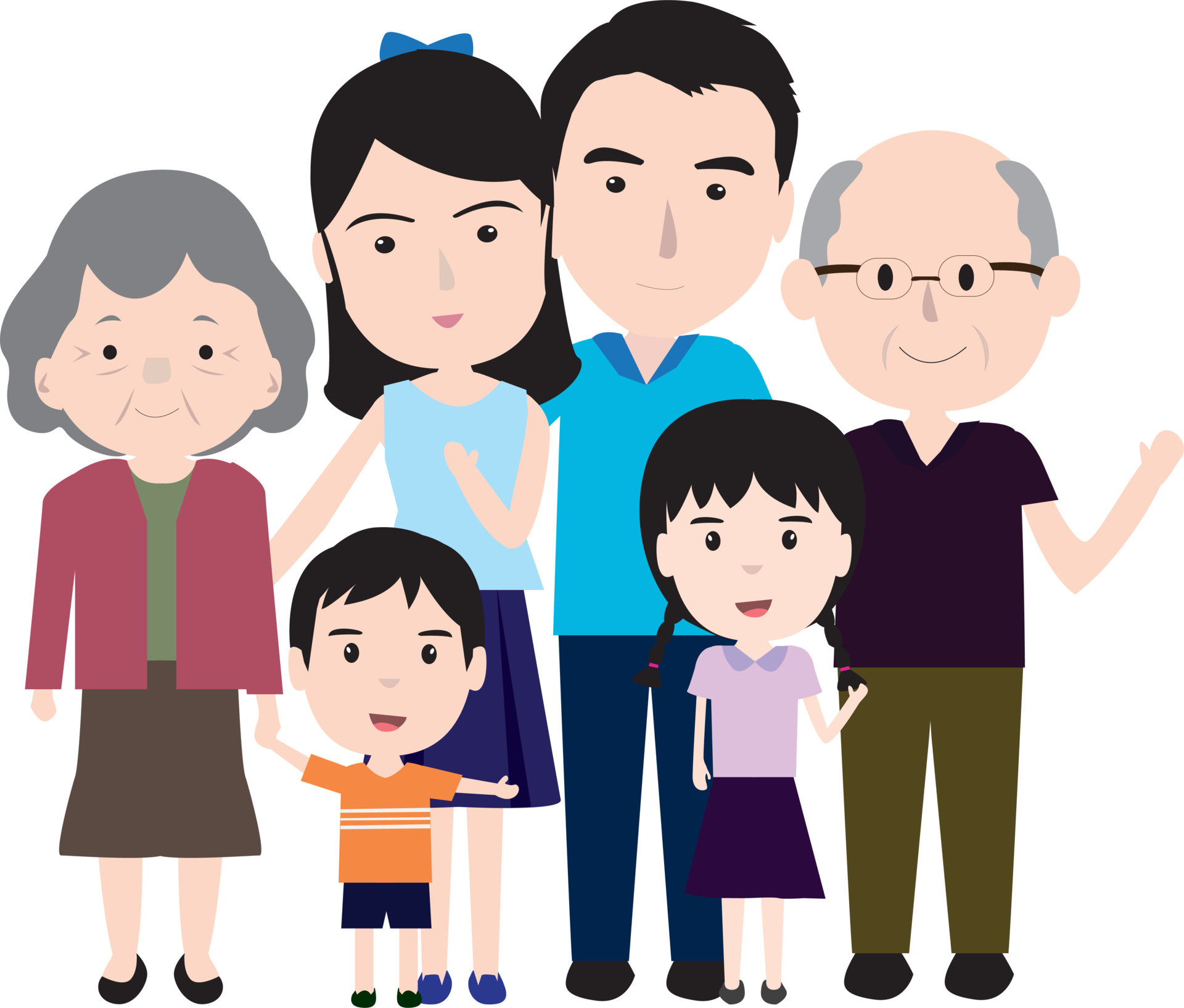 famille ensemble père mère fille fils grands-parents ensemble 24492201 PNG