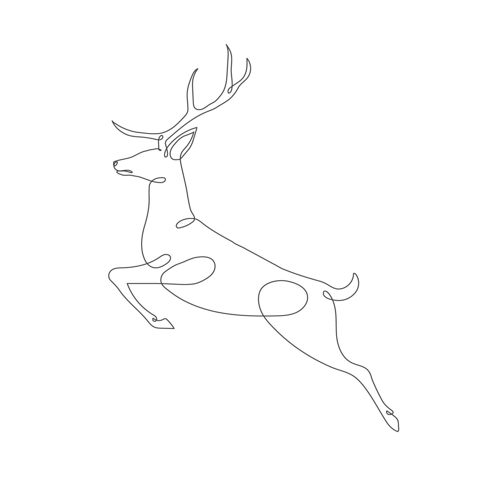 Deer Line Art Icon Deer Continuous Line Drawing Deer One Line Draw Graphic Vector Vector