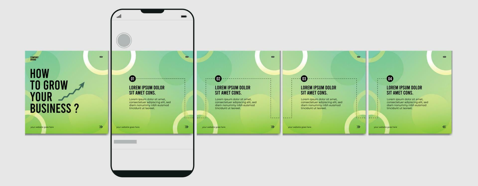 Set of carousel post, editable social media carousel post, modern and creative business carousel ...