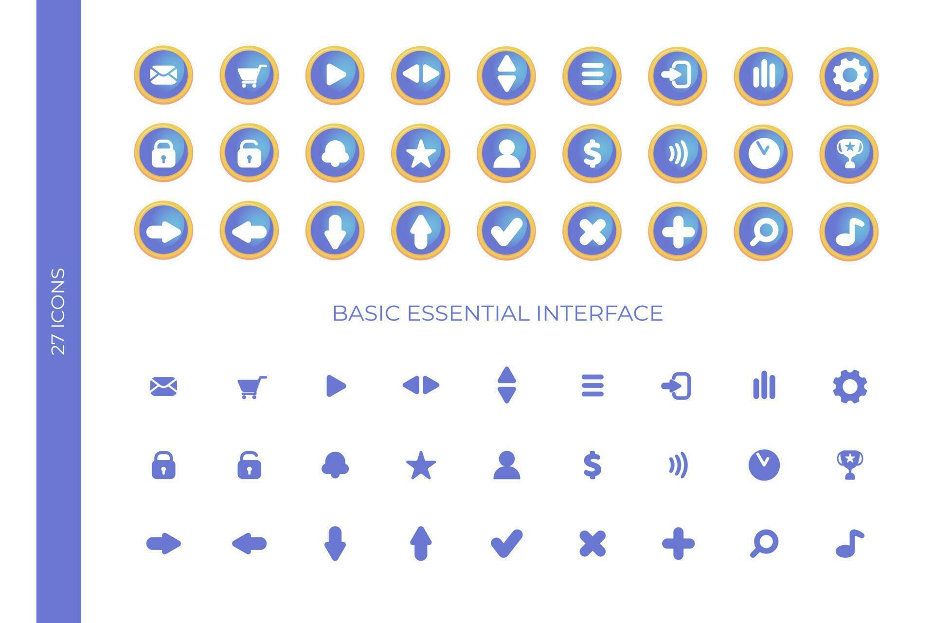 Basic Essential Interface Icons 24494792 Vector Art at Vecteezy