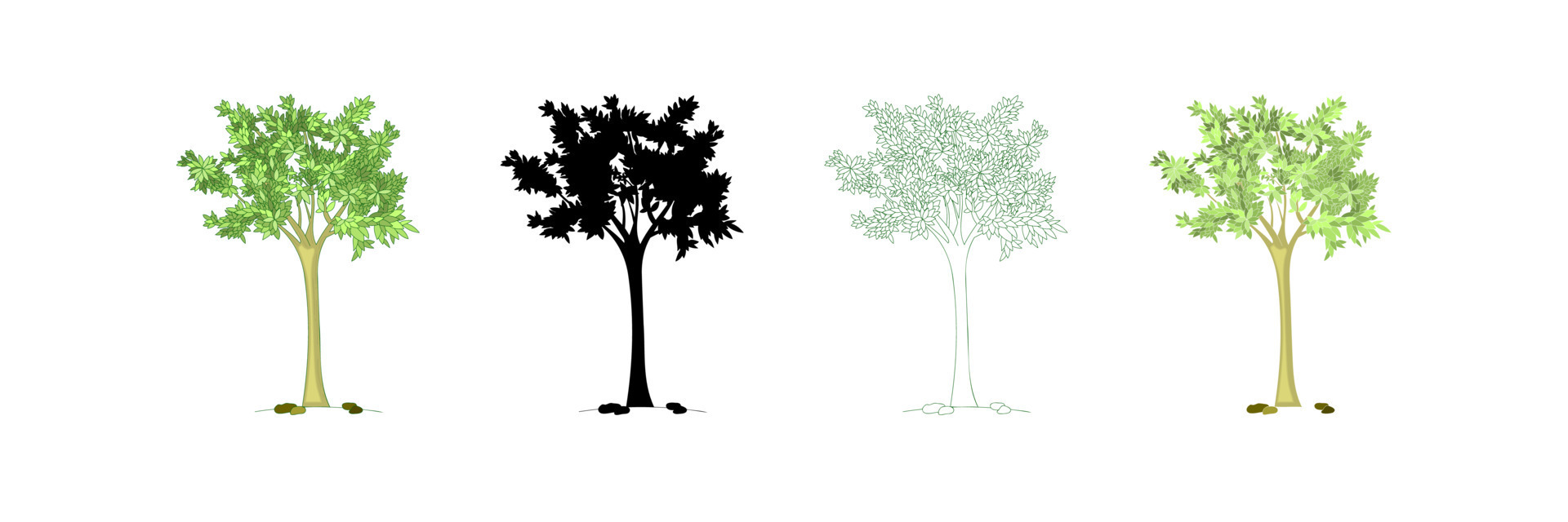 Set of Hand Drawn Trees 24494801 Vector Art at Vecteezy