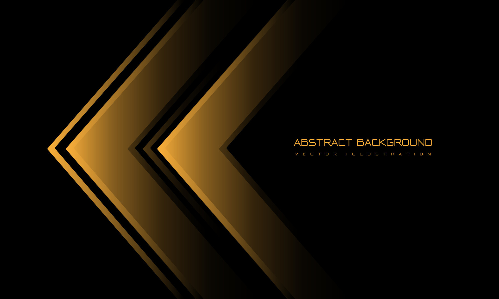 Abstract Gold Arrow Direction Geometric On Black Blank Space Design Modern Luxury Technology