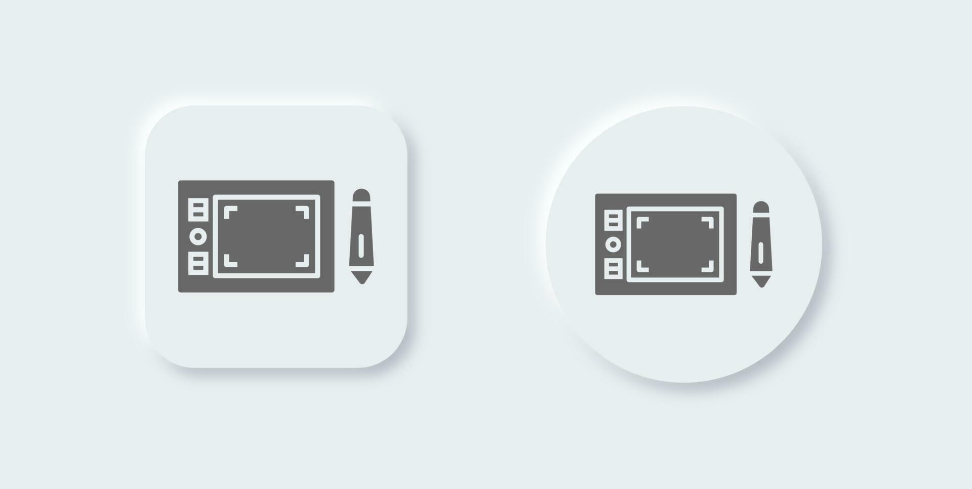 Pen Tablet Solid Icon In Neomorphic Design Style Drawing Signs Vector