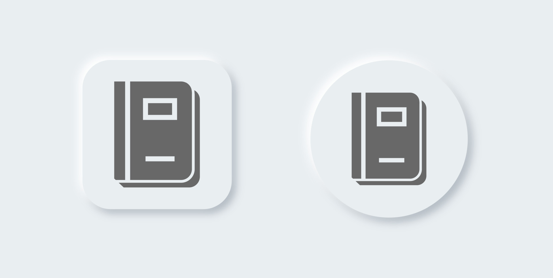 Journal Solid Icon In Neomorphic Design Style Book Signs Vector