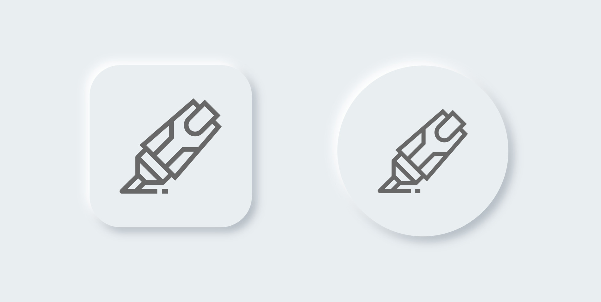 Highlighter Line Icon In Neomorphic Design Style Marker Signs Vector