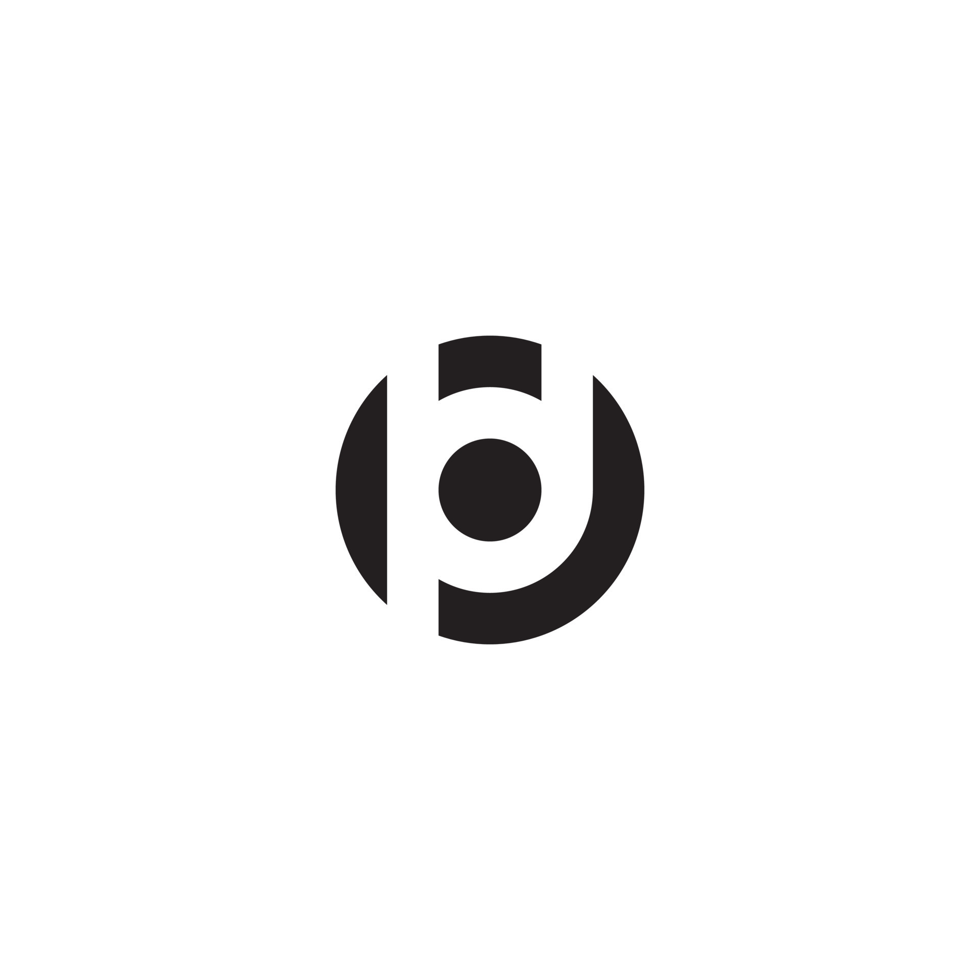 Circular Letters Pdb Pbd Dbp Dpb Bpd Bdp Monogram In Negative Space