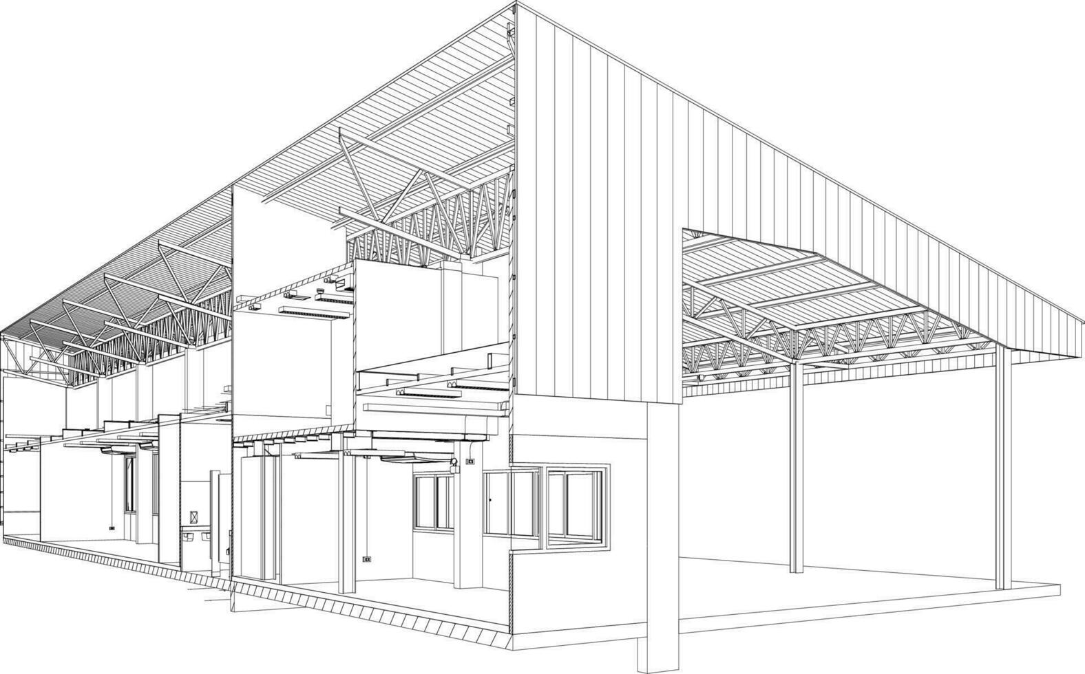 3D illustration of building structure 24500845 Vector Art at Vecteezy