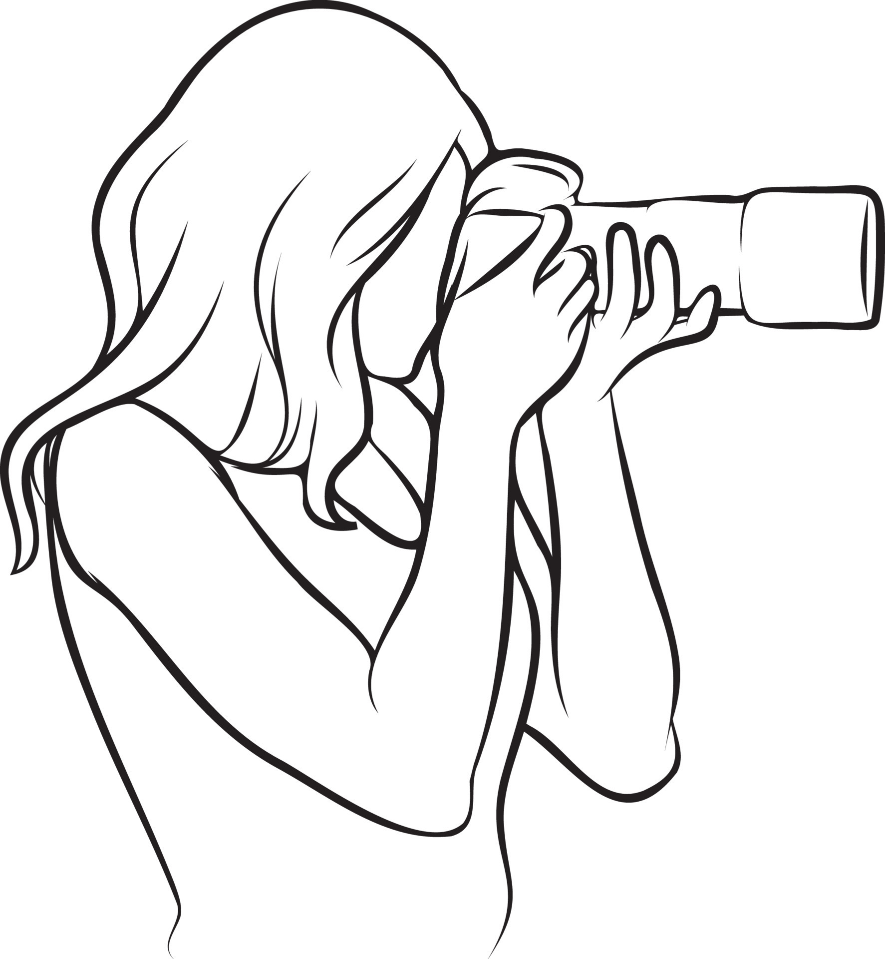 Woman Holding Camera Line Drawing. 24500880 Vector Art at Vecteezy Woman Holding Camera Line Drawing. 24500880 Vector Art at Vecteezy