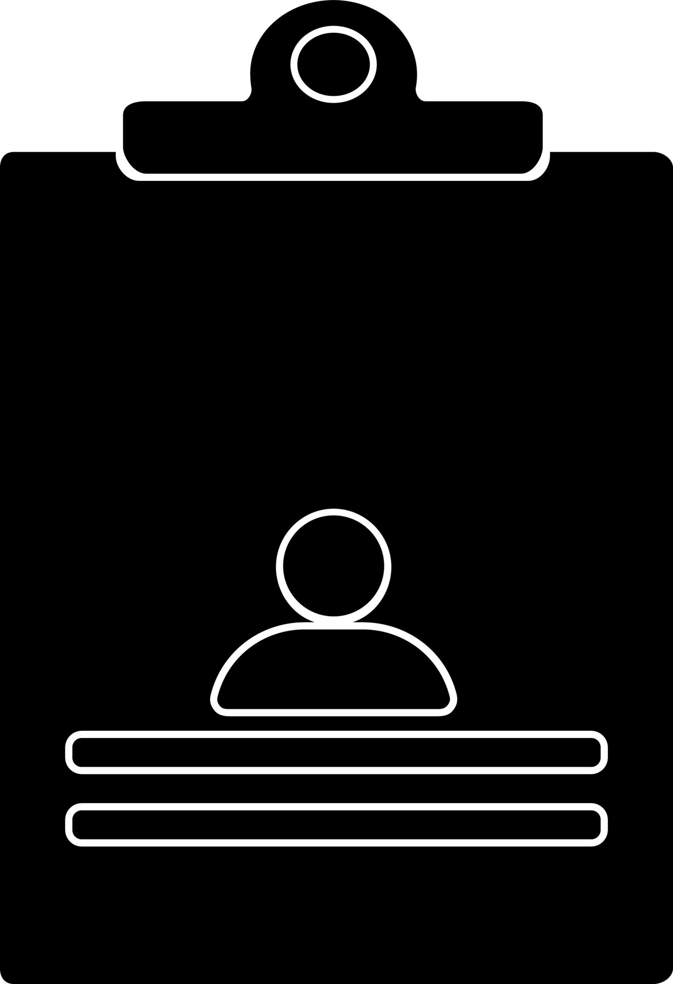 Employee document page on clipboard in black. 24503533 Vector Art at ...