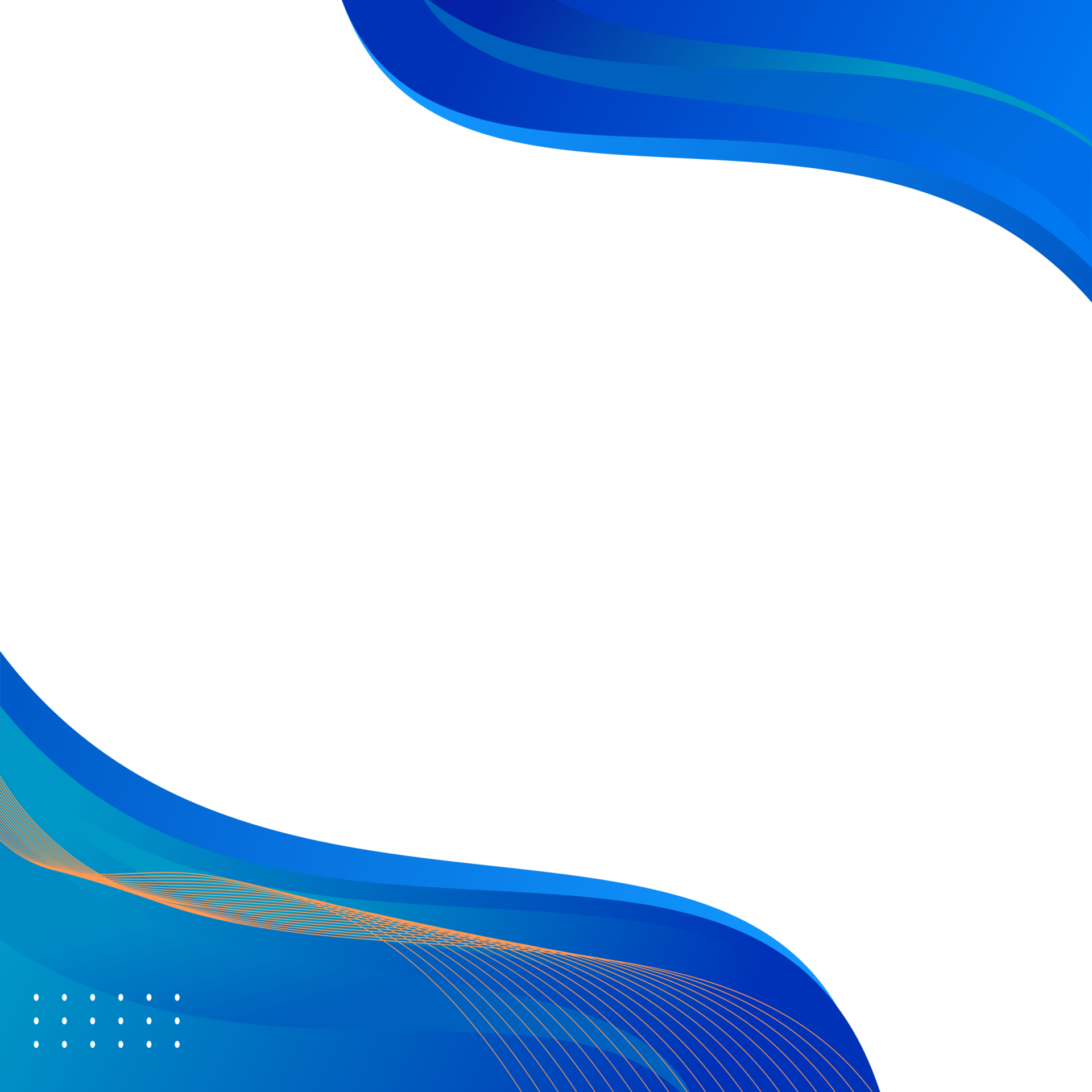 Abstract blue curve corner border or blue wave border for a certificate or business background ...