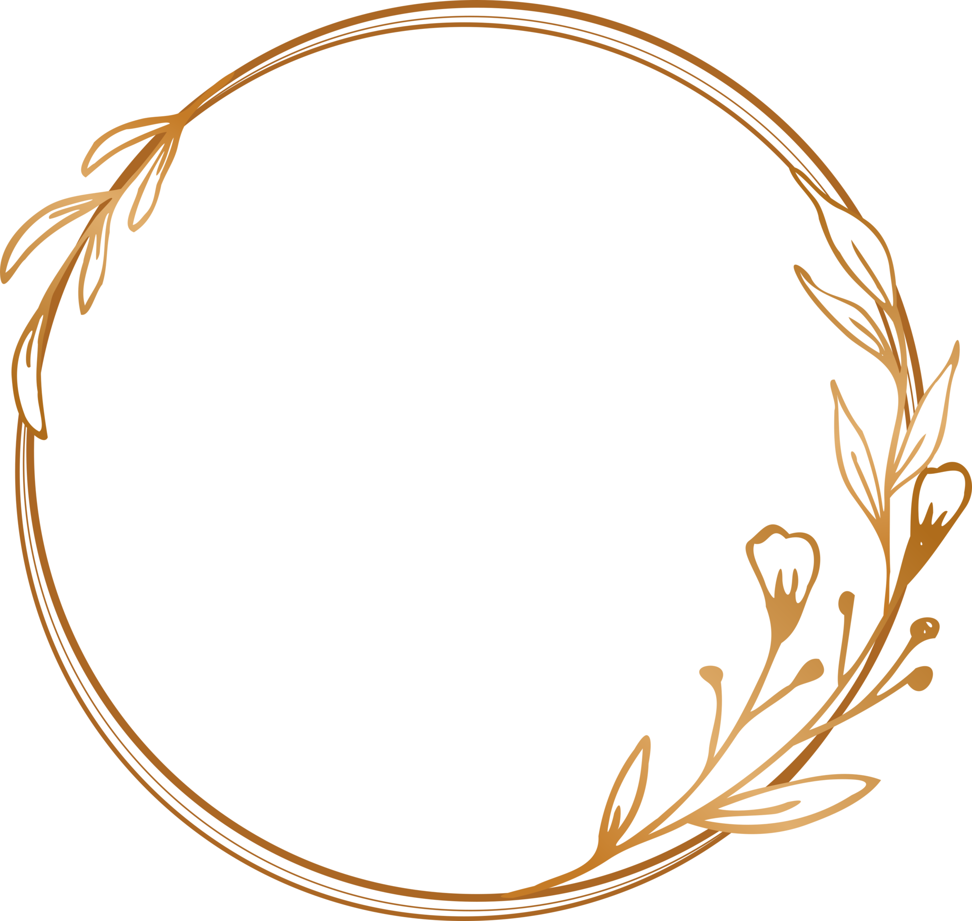 Luxury Gold Circle Floral Frame For Wedding Invitation Engagement Invitation Greeting Card Or