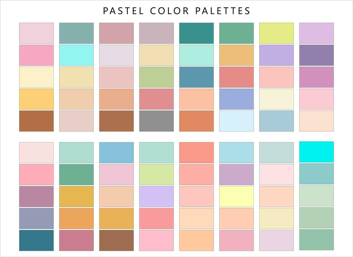 Pastel Color Schemes for Designing. Color Swatches Flat Vector 24515509 ...