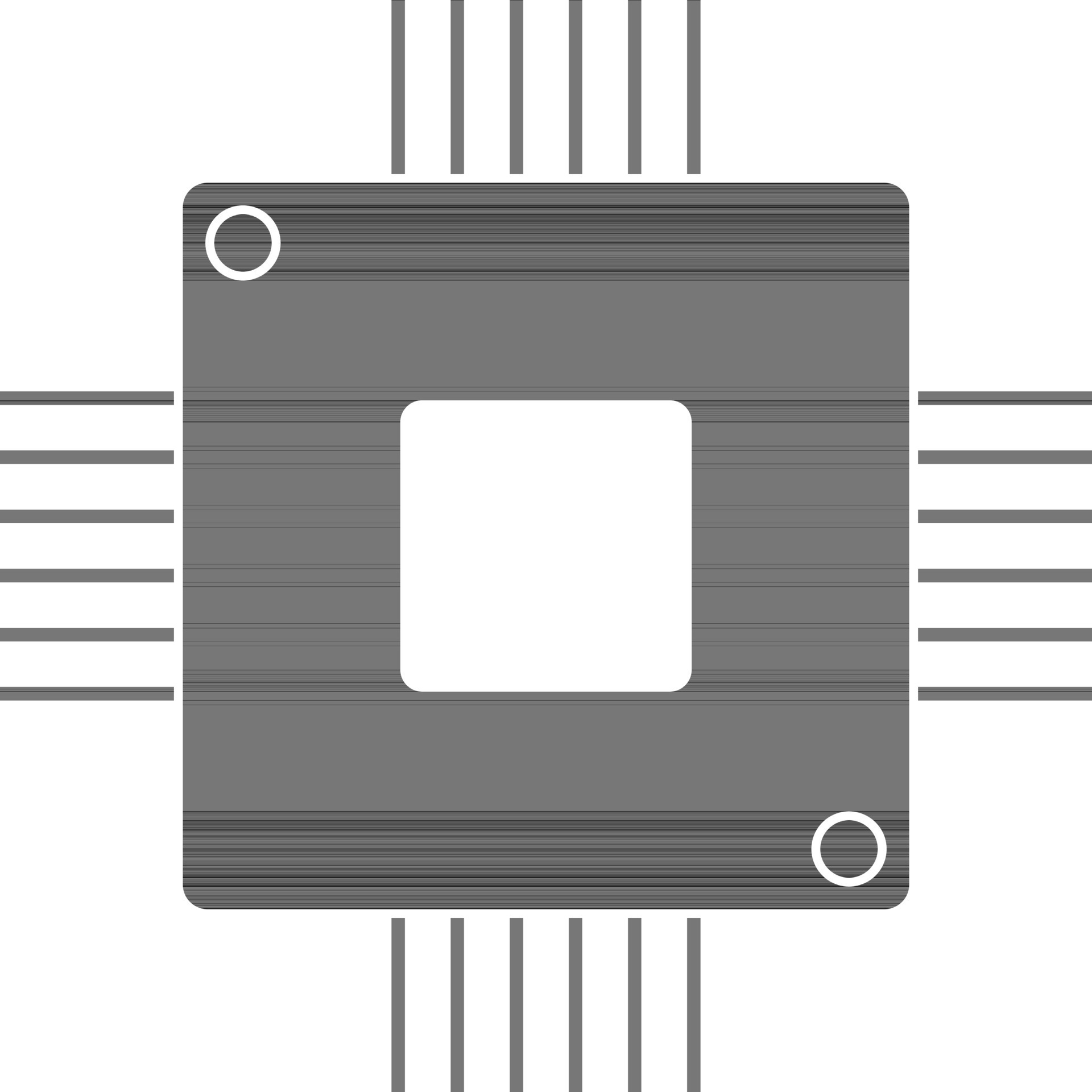Isolated CPU in black and white color. 24516828 Vector Art at Vecteezy