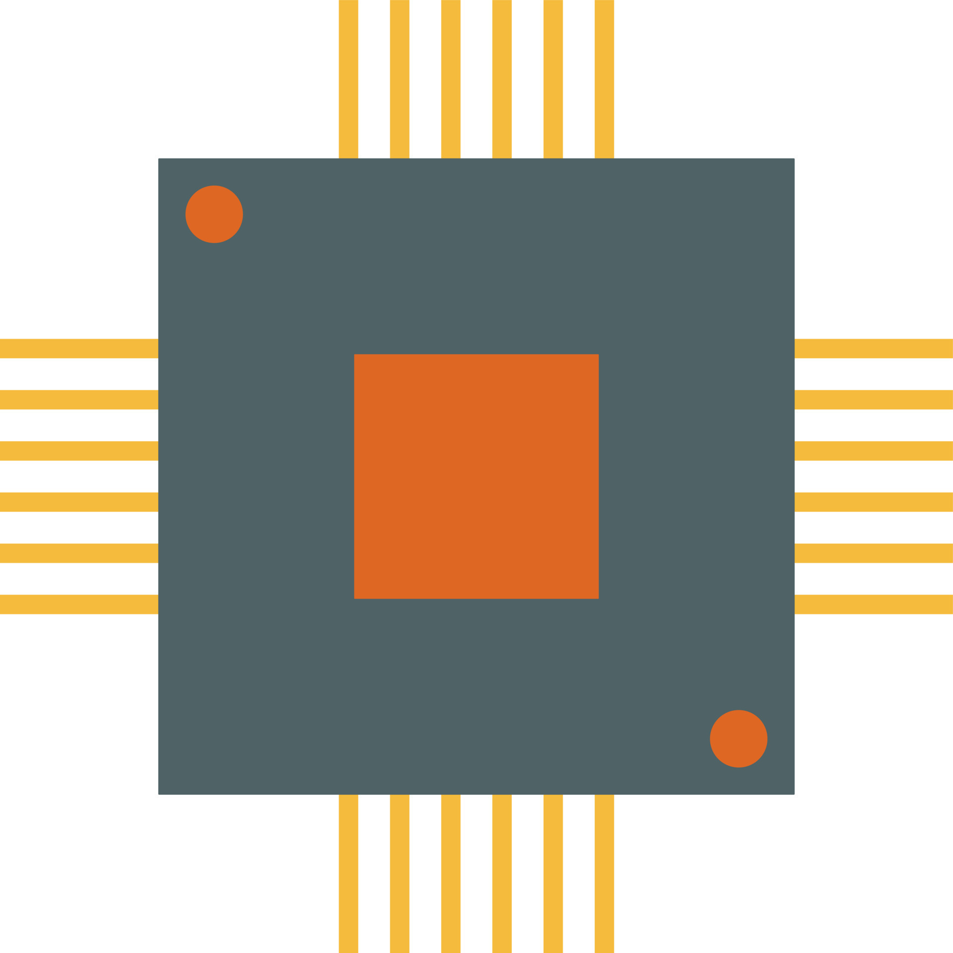 Isolated CPU in orange and gray color. 24517748 Vector Art at Vecteezy