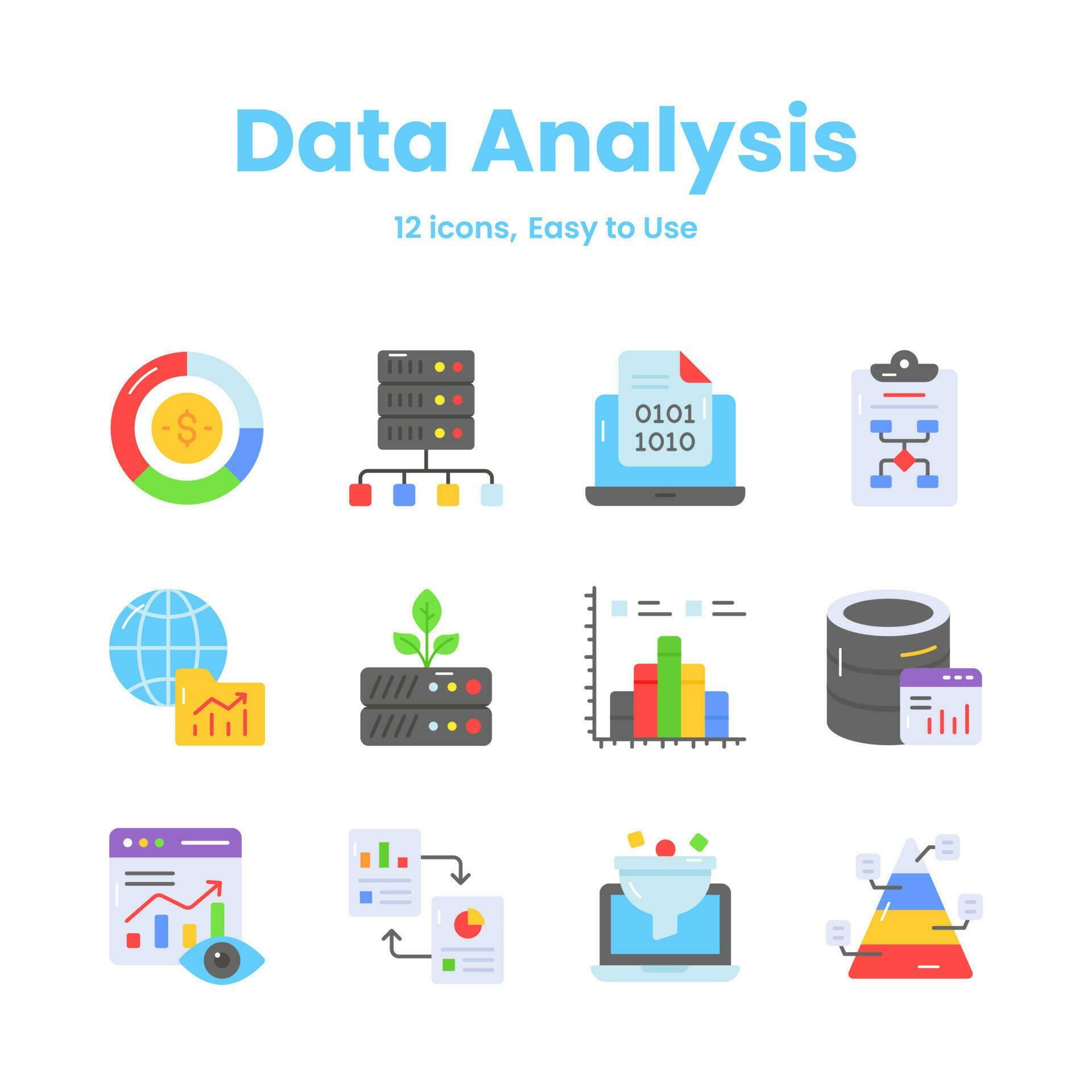 Carefully crafted data analysis and statistics icons, download this ...