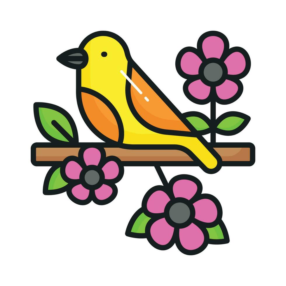 un pájaro sentado en un rama de árbol, agarrar esta hermosa icono de pájaro en editable estilo ...