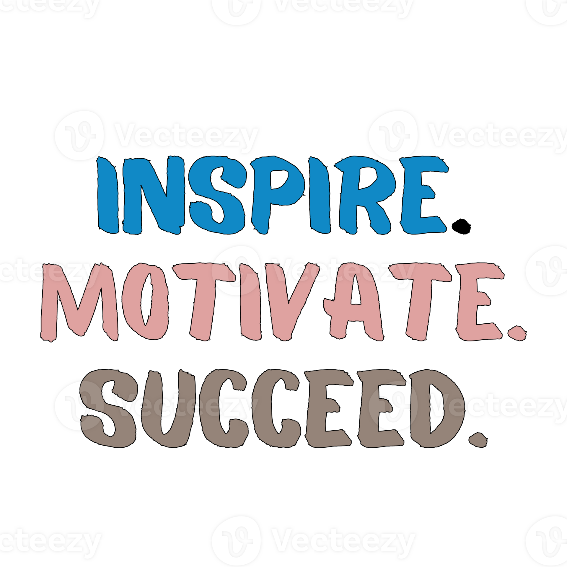 Inspire Motivate Succeed Text Calligraphy Clipart Typography Digital