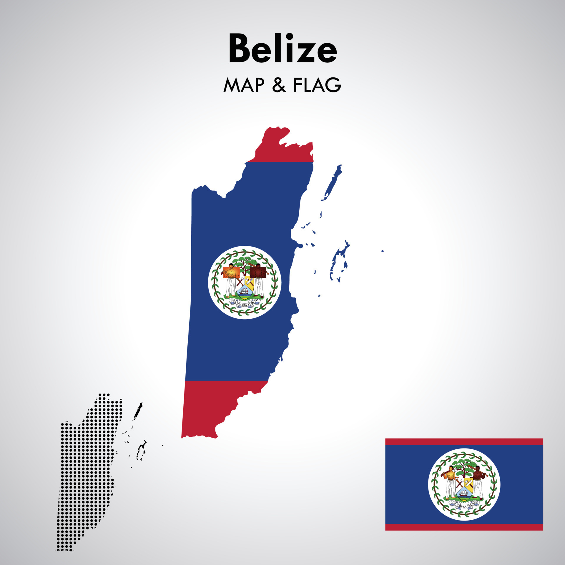 Belize Map And Flag Design Free Vector File 24523431 Vector Art At Vecteezy