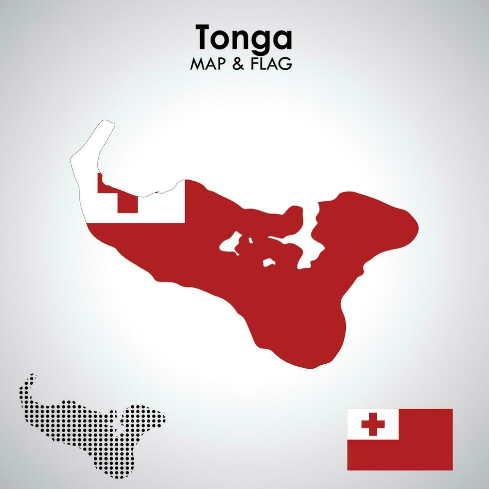 Tonga Map And Flag Design Vector File 24523681 Vector Art At Vecteezy