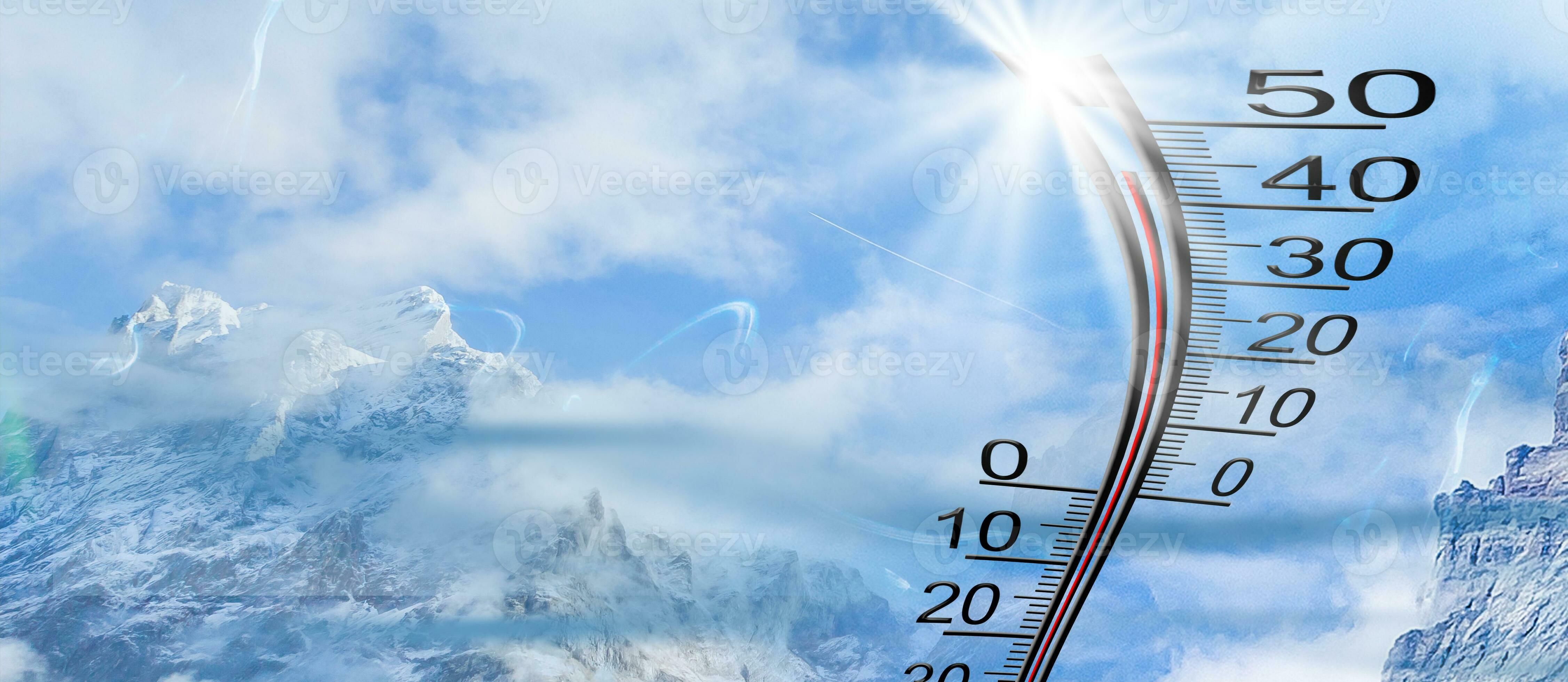 Thermometer on snow shows low temperatures in celsius or farenheit. 24527117 Stock Photo at Vecteezy