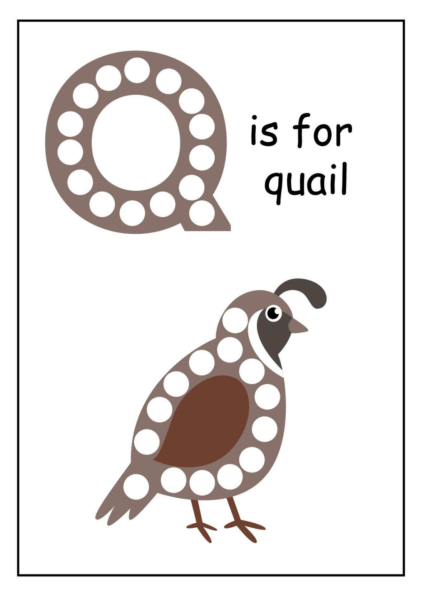 Learning English alphabet for kids. Letter Q. Dot marker activity ...