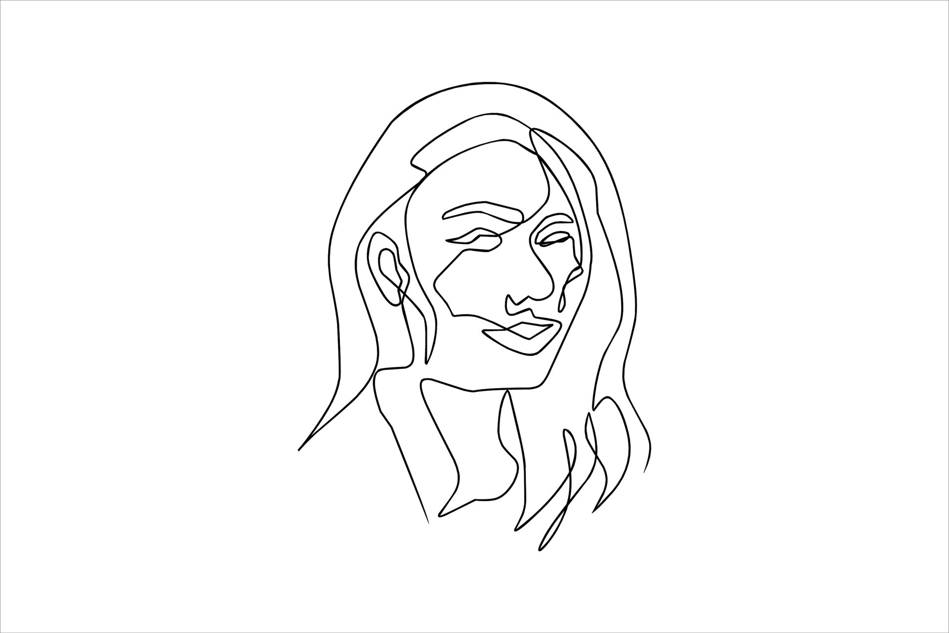 Continuous Line Drawing Of Beautiful Woman Face Illustration 24530830 Vector Art At Vecteezy