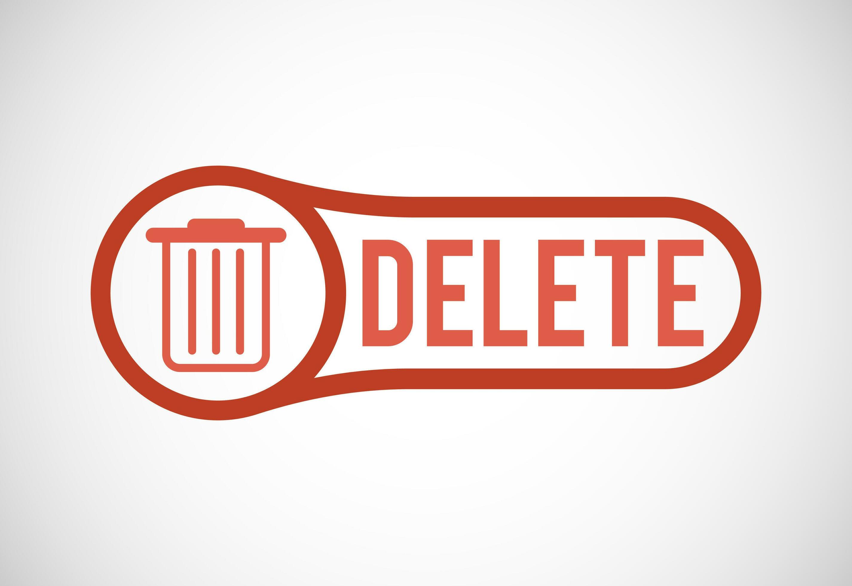 Delete button trash can, bin symbol. Delete web icon vector illustration 24532969 Vector Art at ...