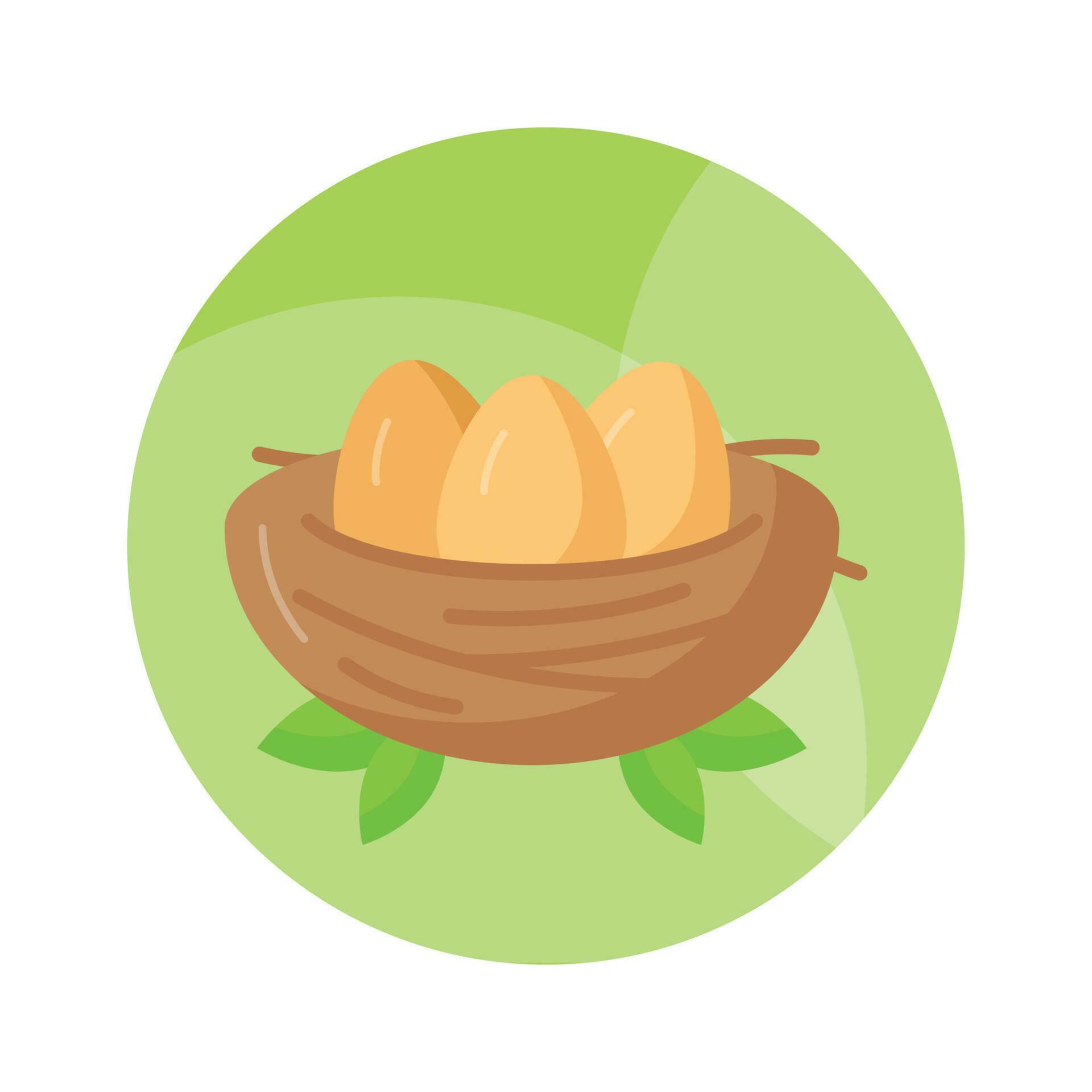 Birds nest vector design in editable style, isolated on white ...