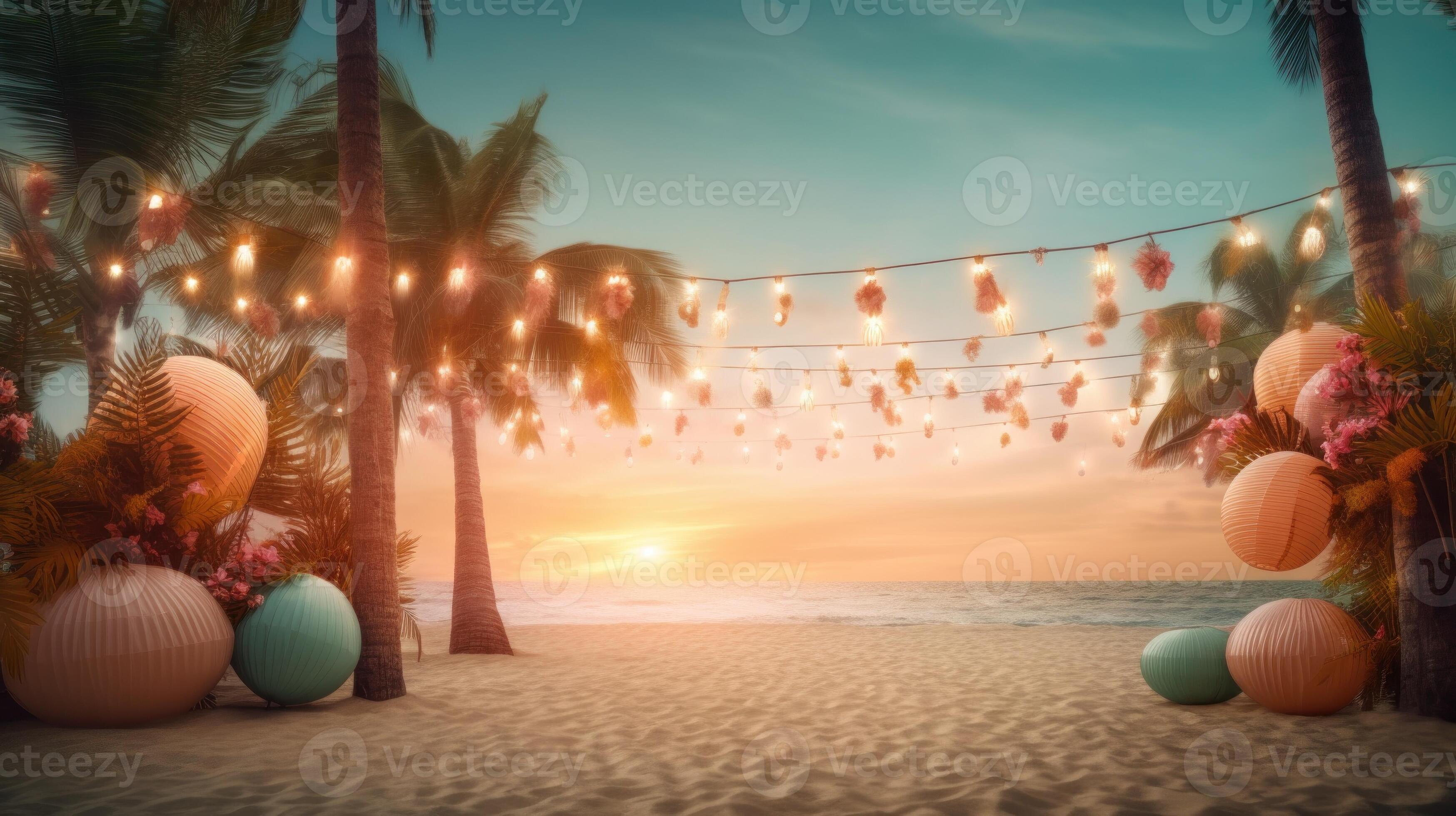 Summer night beach party background. Illustration 24535344 Stock Photo at Vecteezy