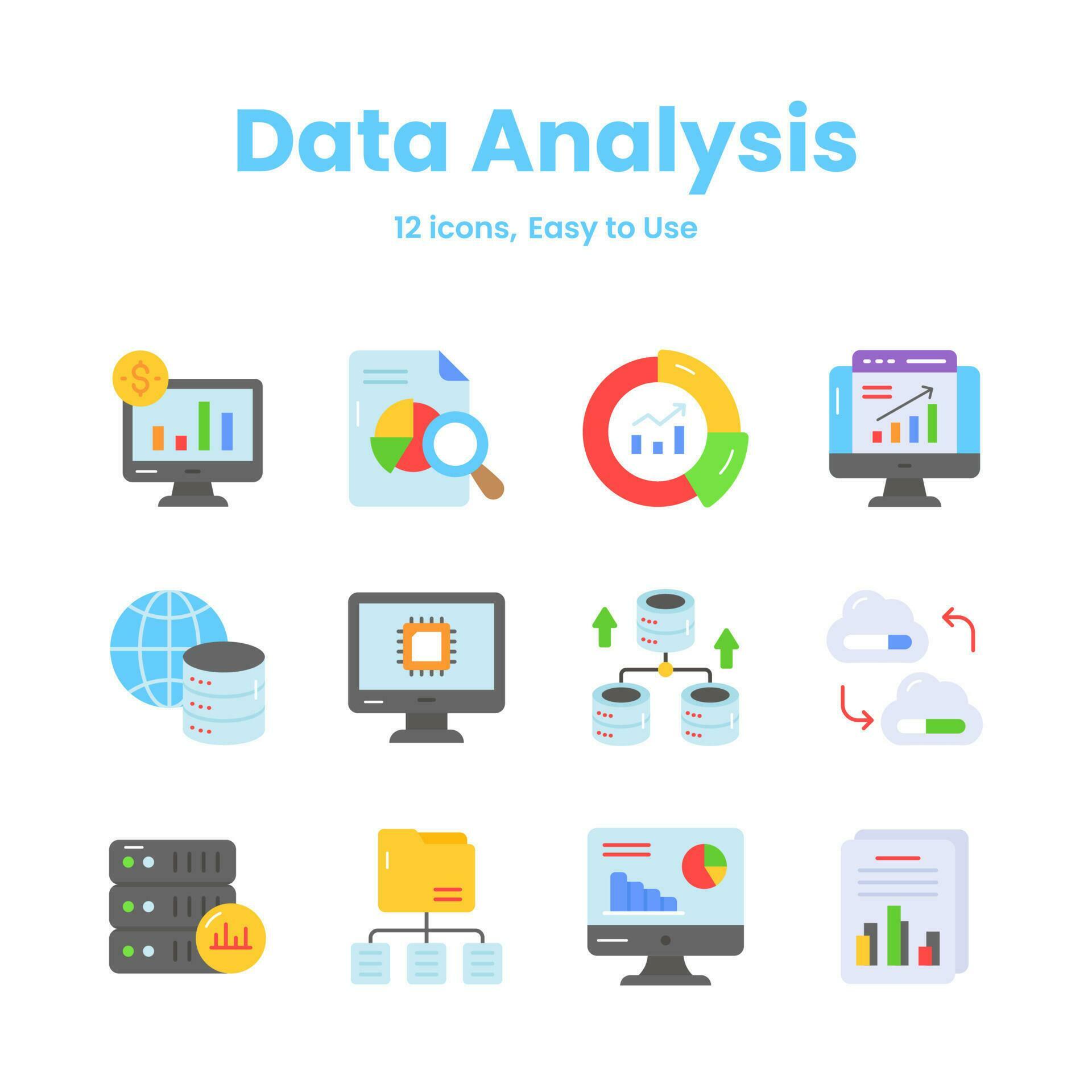 Carefully crafted data analysis and statistics icons, download this ...