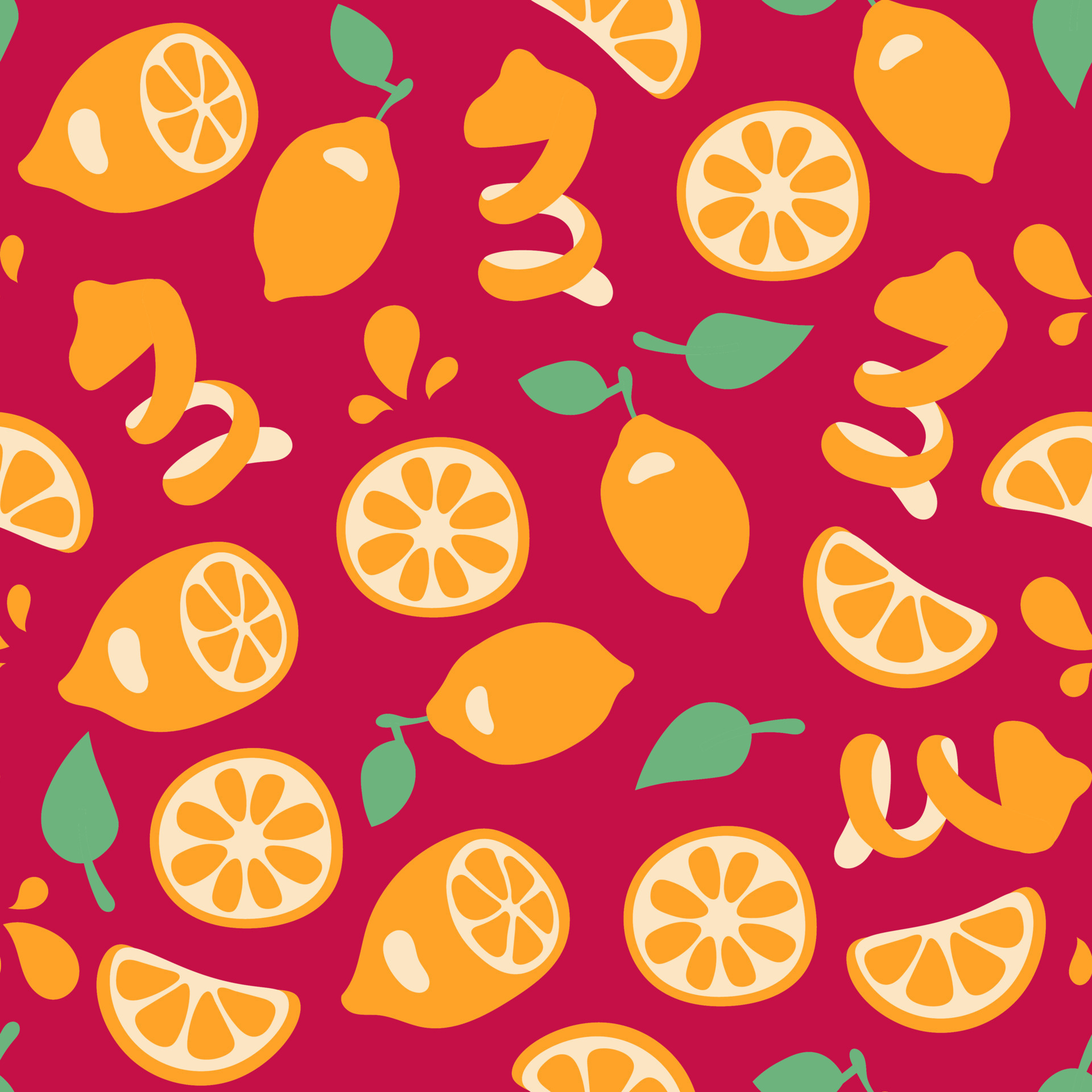 Lemon elements seamless pattern 24541985 Vector Art at Vecteezy