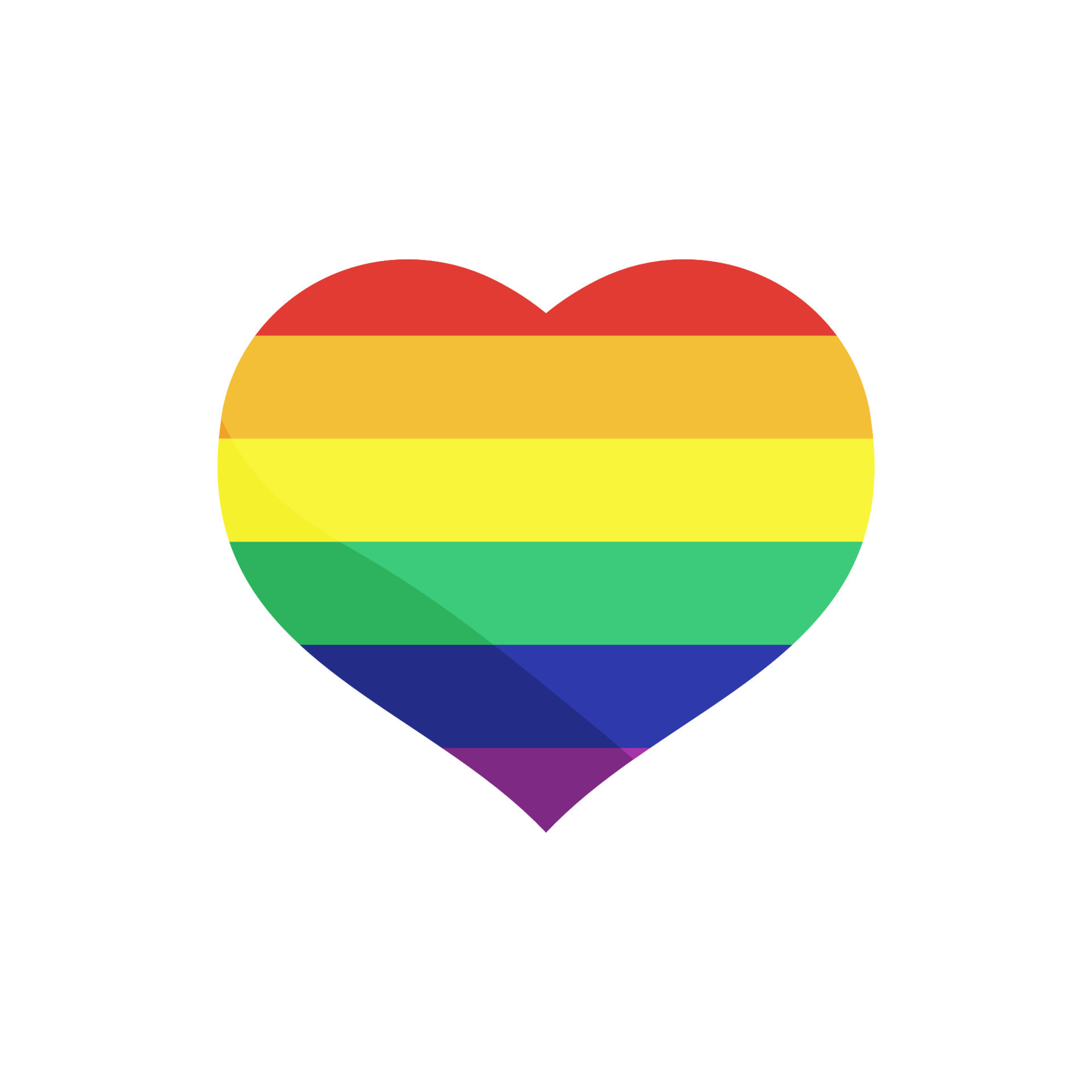 LGBTQ Pride love symbol. Heart shaped rainbow flag heart. Diversity ...