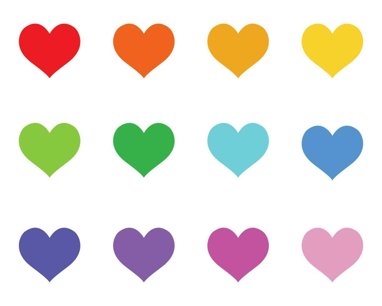 Colored hearts collection 24542346 Vector Art at Vecteezy