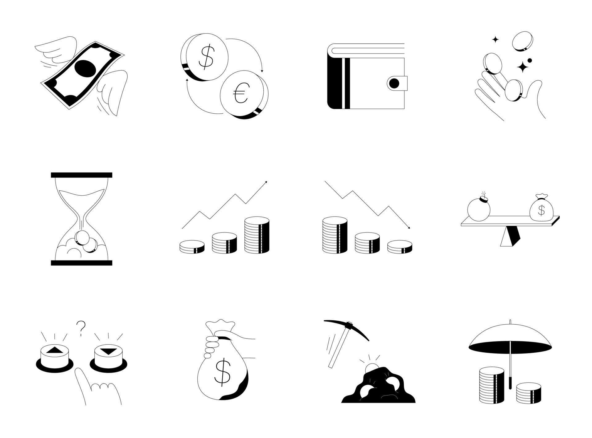 Money Related Thin Line Icon Set 24542441 Vector Art at Vecteezy Money Related Thin Line Icon Set 24542441 Vector Art at Vecteezy