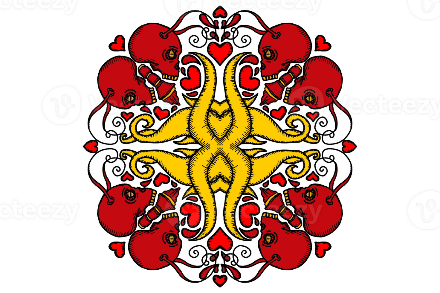 Valentine Love Skull Ornament Border Design 24543476 Png