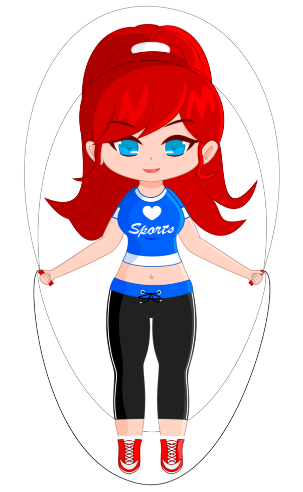 Red Hair Girl Skipping Rope 24544273 Png