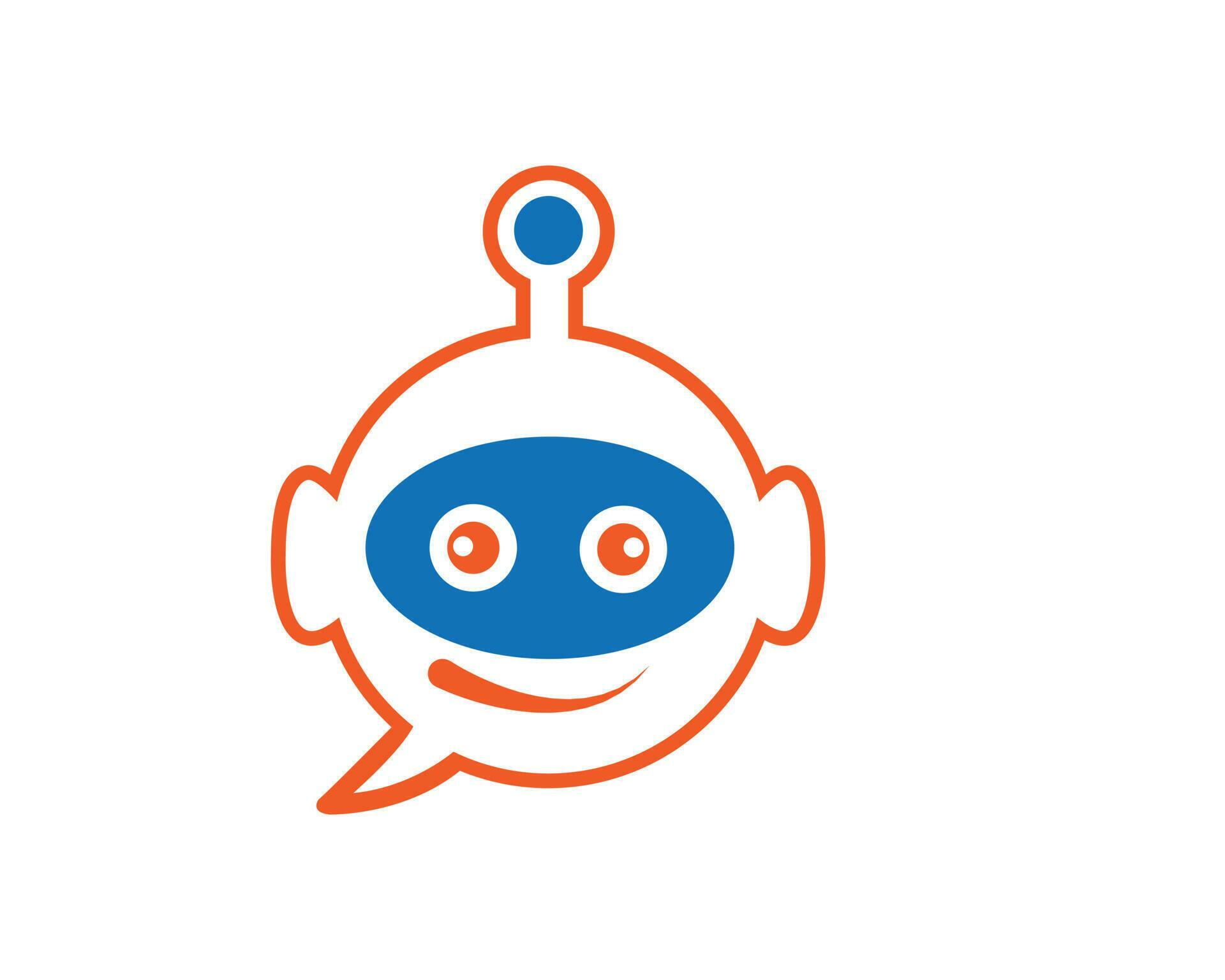 Chat Bot Logo Design Concept. Robot Virtual Assistance Or Mobile ...