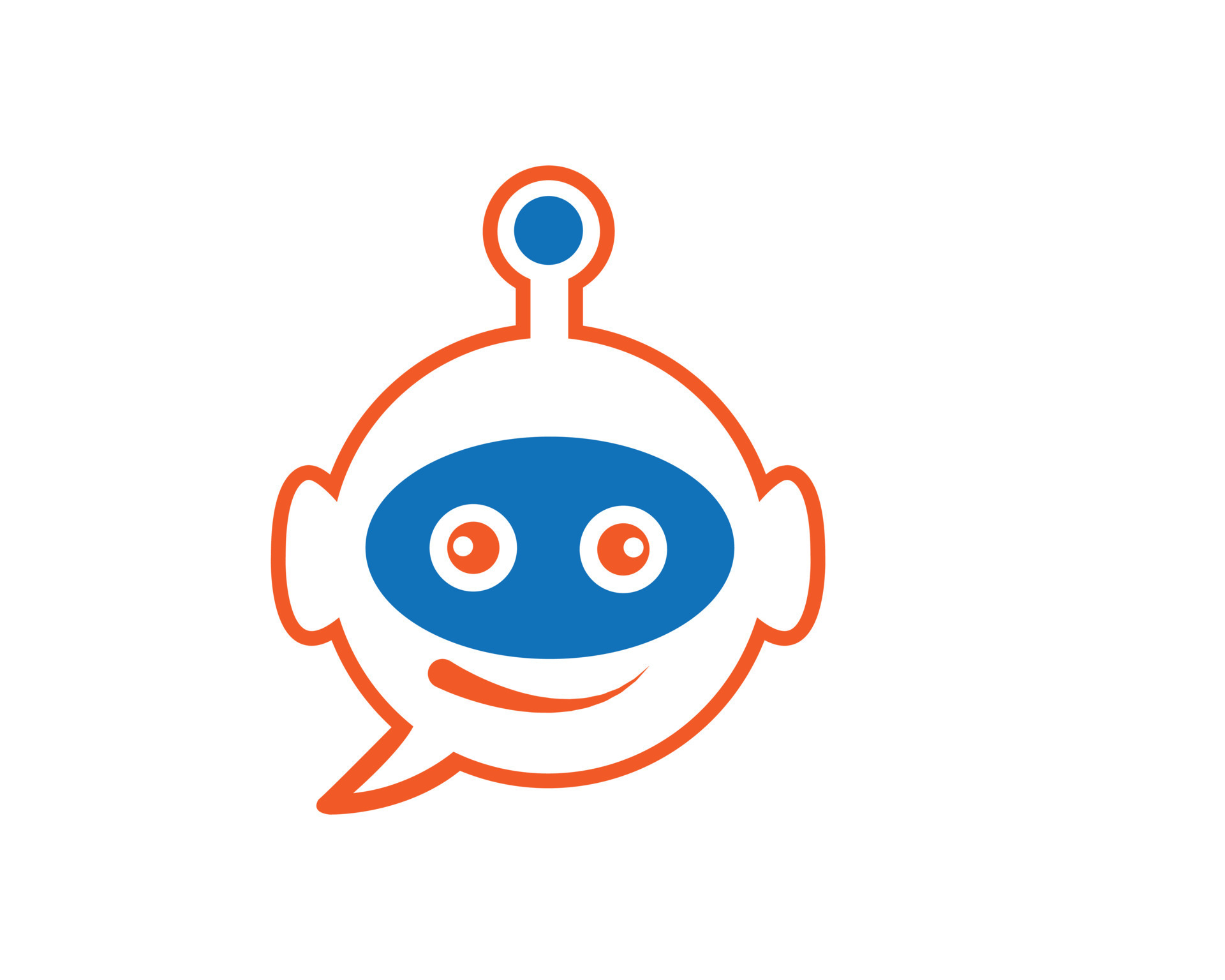 Chat Bot Logo Design Concept Robot Virtual Assistance Or Mobile
