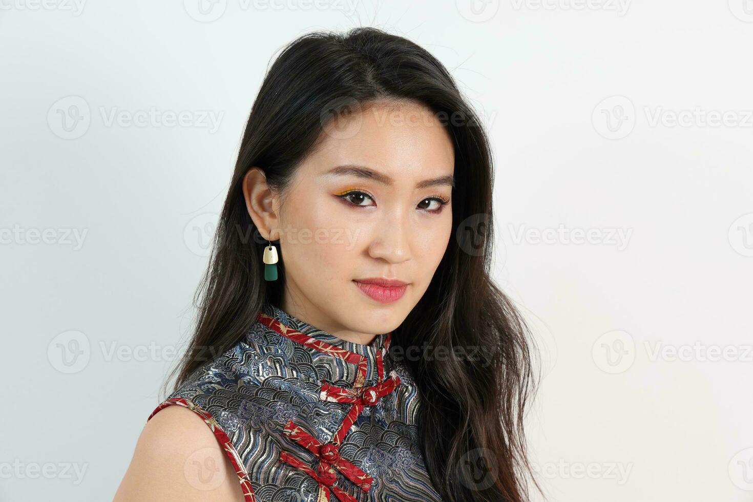 Beautiful Young Elegant Southeast Asian Woman Wearing Modern Chinese